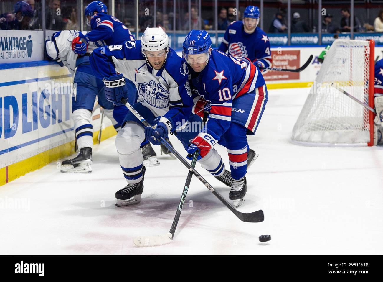 February 28th, 2024: Syracuse Crunch forward Gabriel Fortier (9) and ...