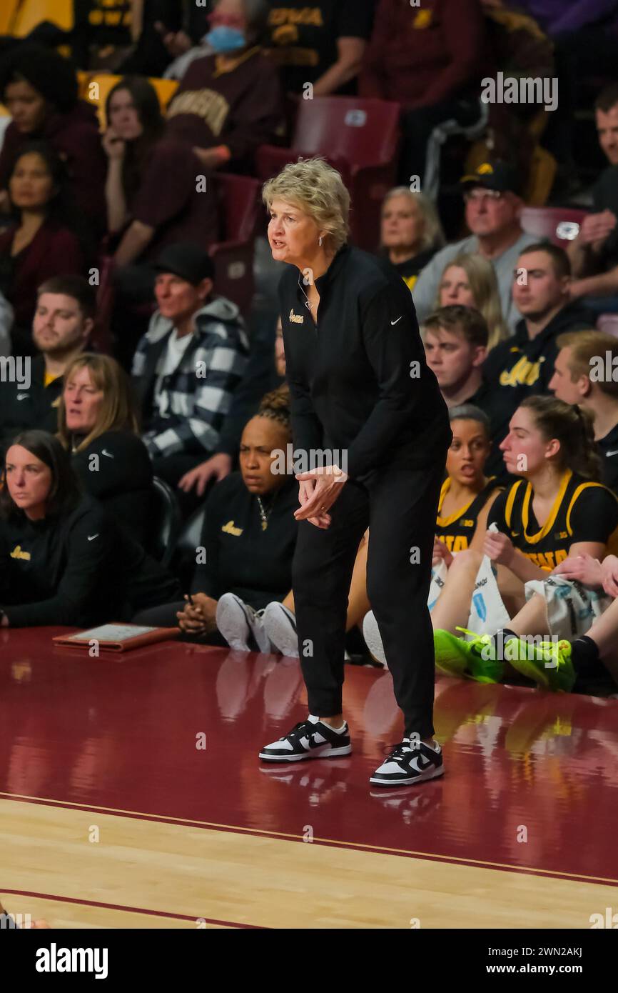 Minneapolis, Minnesota, USA. 28th Feb, 2024. Iowa Hawkeyes head coach ...