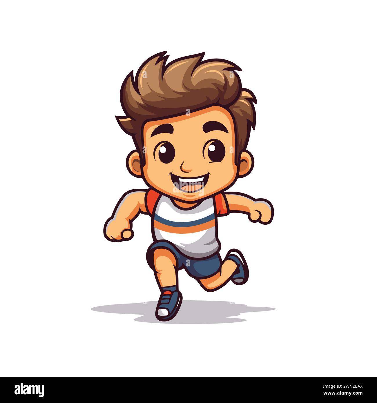Vector illustration of a boy running. Isolated on white background ...