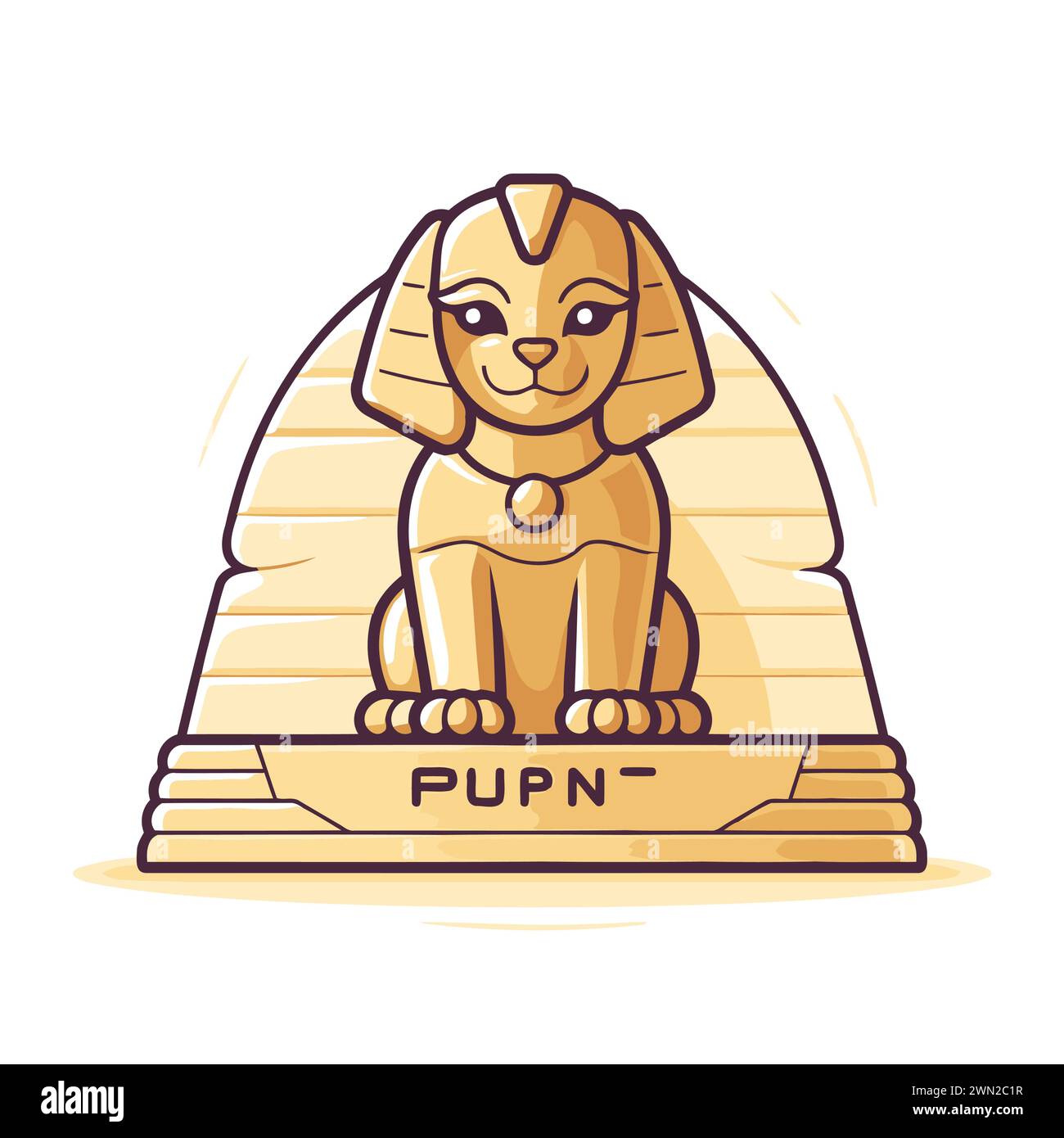 Egyptian Sphinx icon. Vector illustration in flat cartoon style Stock ...