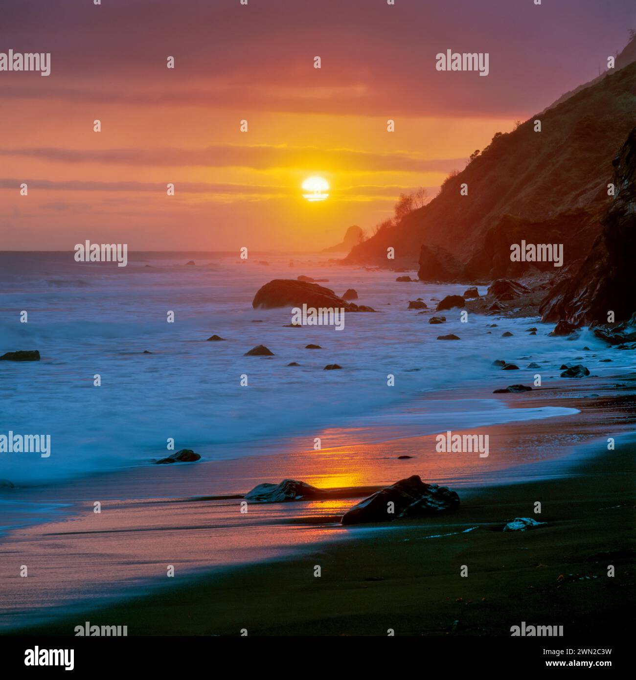 Sunset, Usal Beach, Sinkyone Wilderness State Park, Lost Coast ...