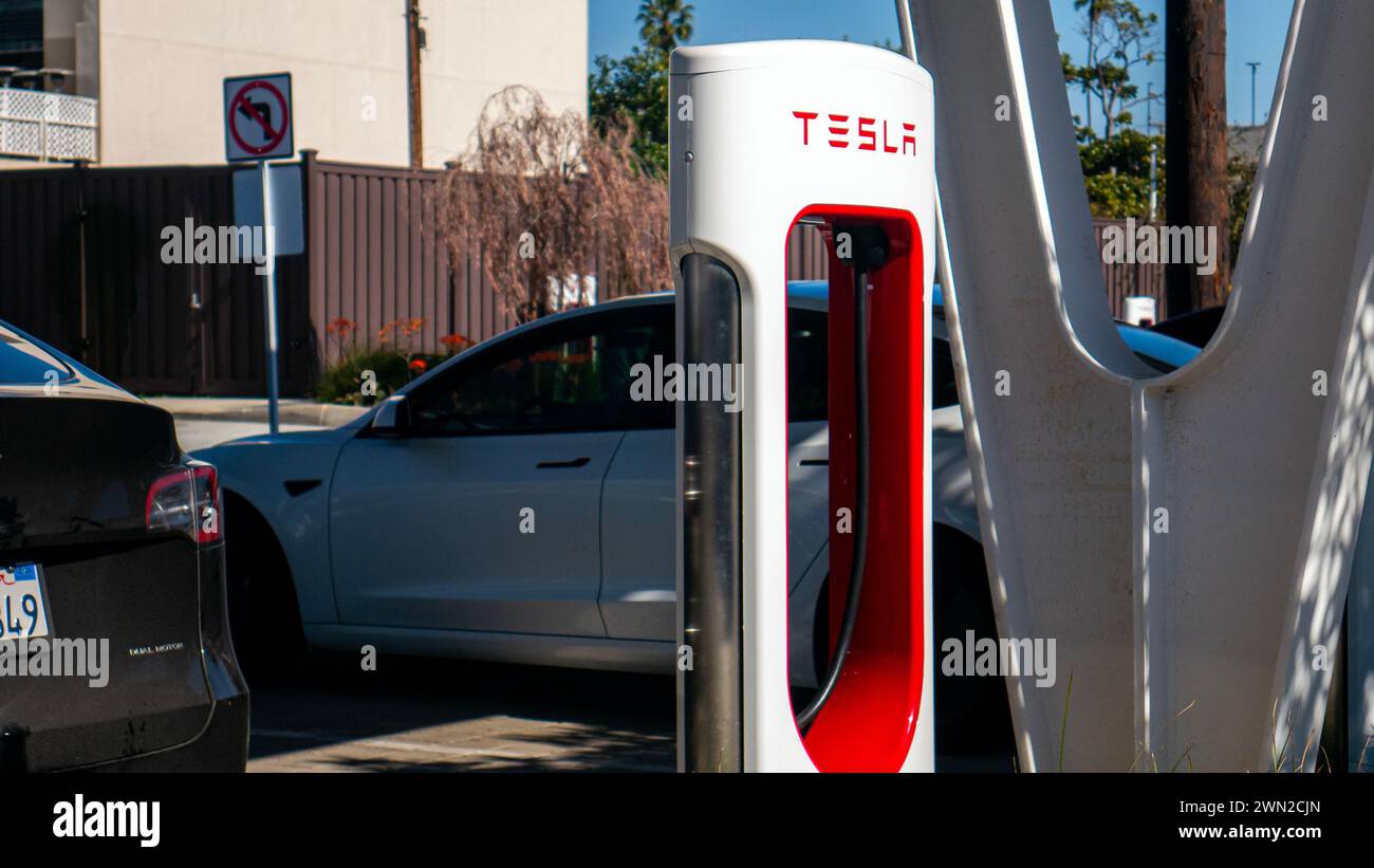 Tesla Supercharger electric car charging station or charge point ...