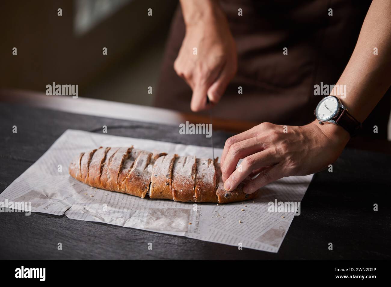 Cook making wholemeal bread Stock Photo - Alamy