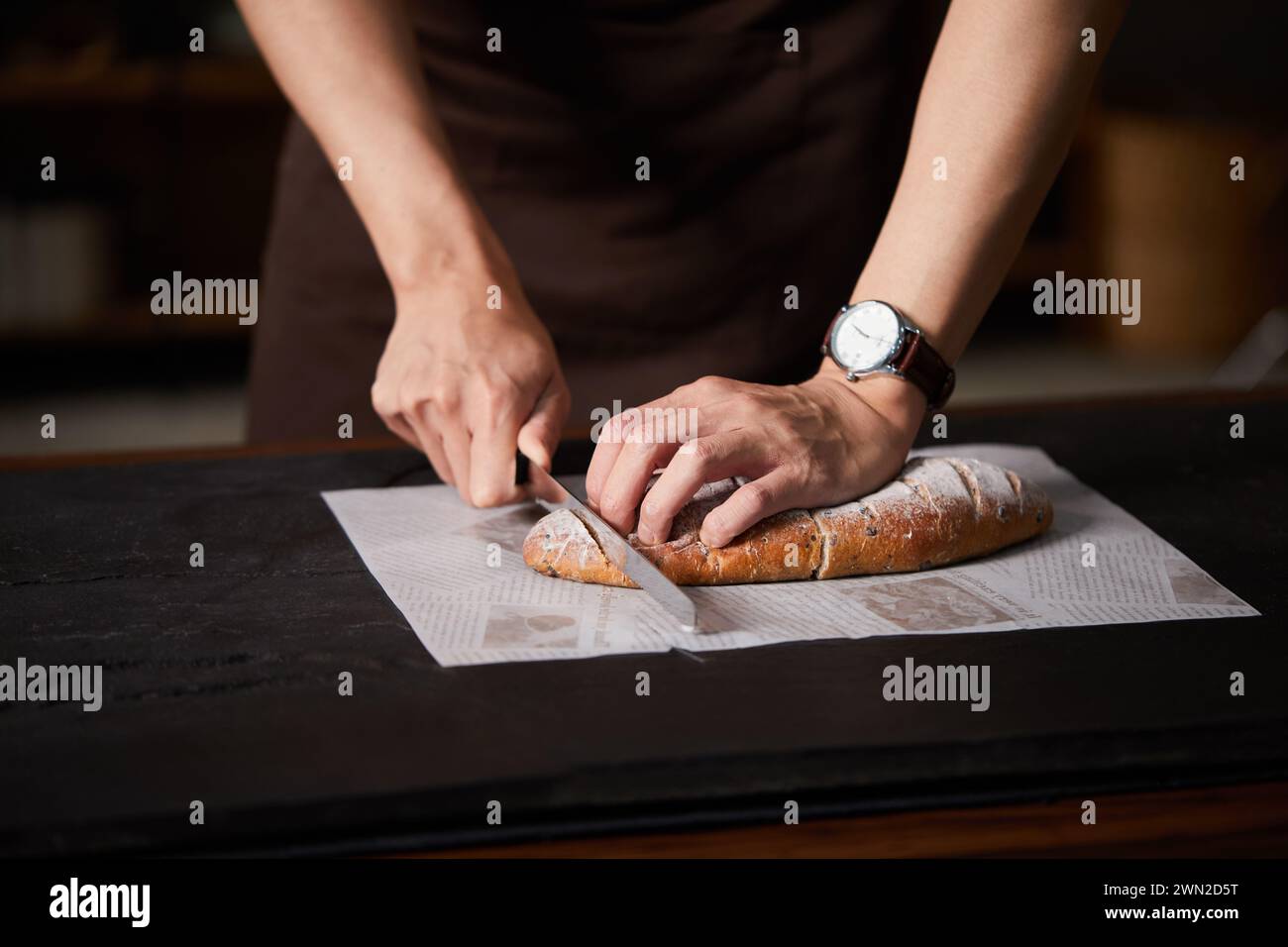Cook making wholemeal bread Stock Photo - Alamy