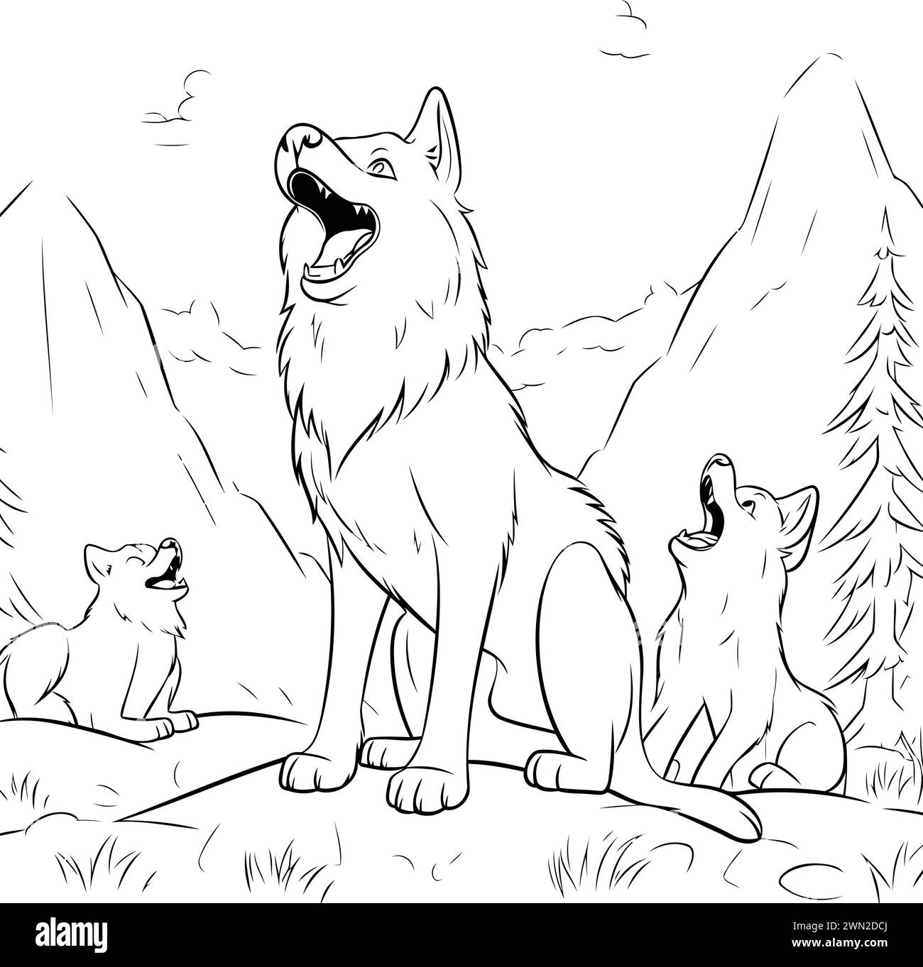 Howling wolf design hi-res stock photography and images - Alamy