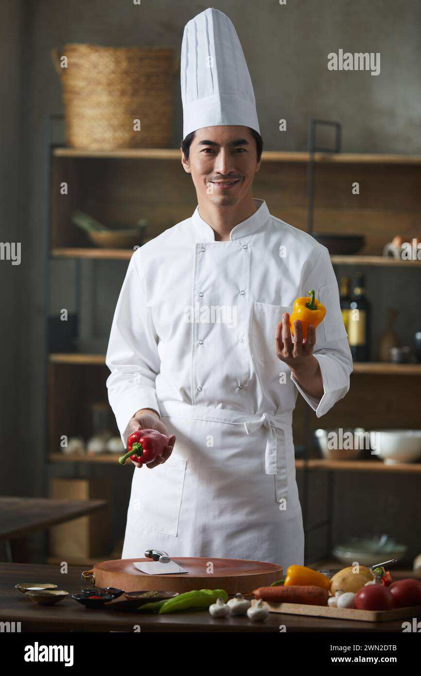 Cook making dishes in the kitchen Stock Photo - Alamy
