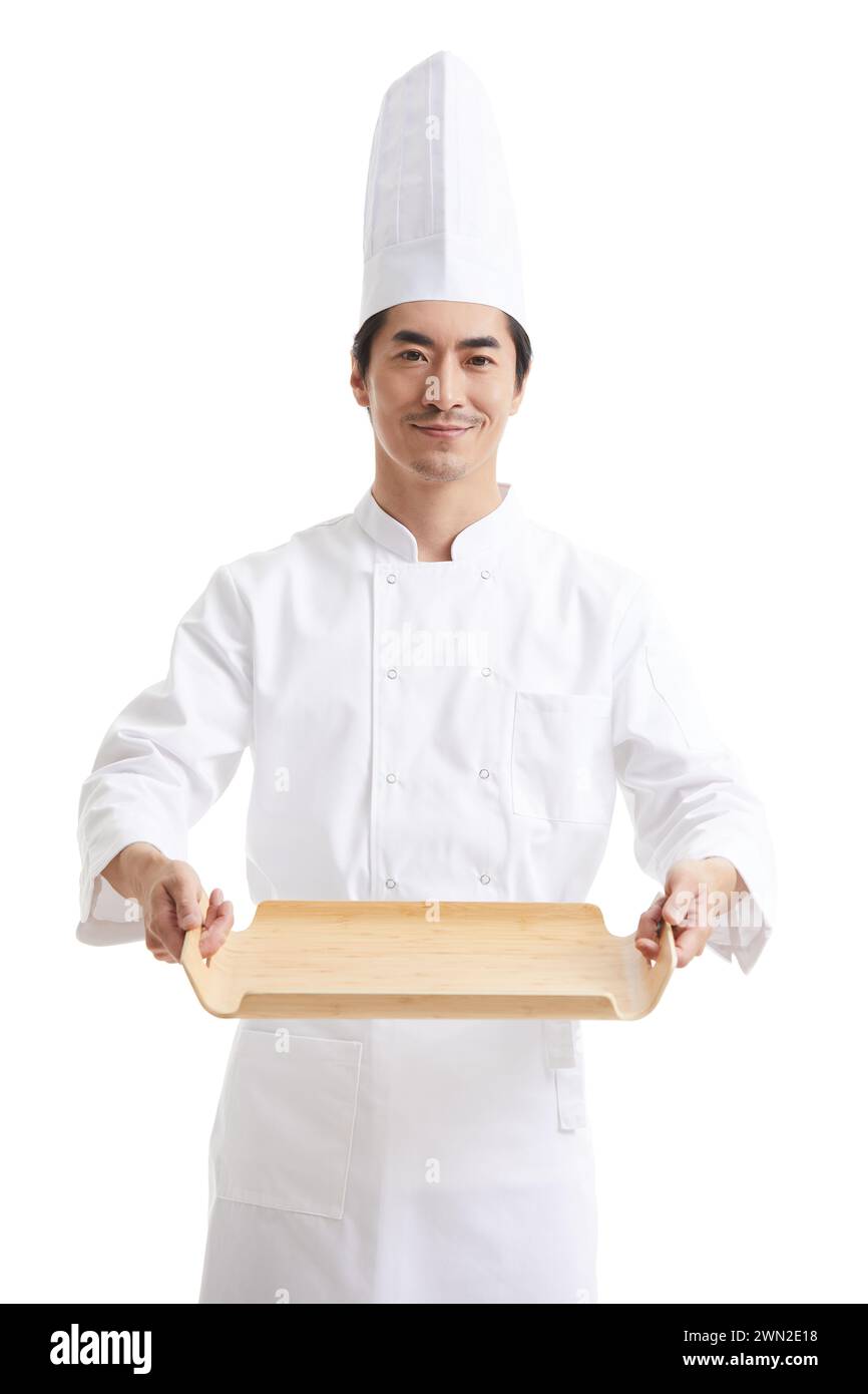 Chef holding empty tray hi-res stock photography and images - Alamy