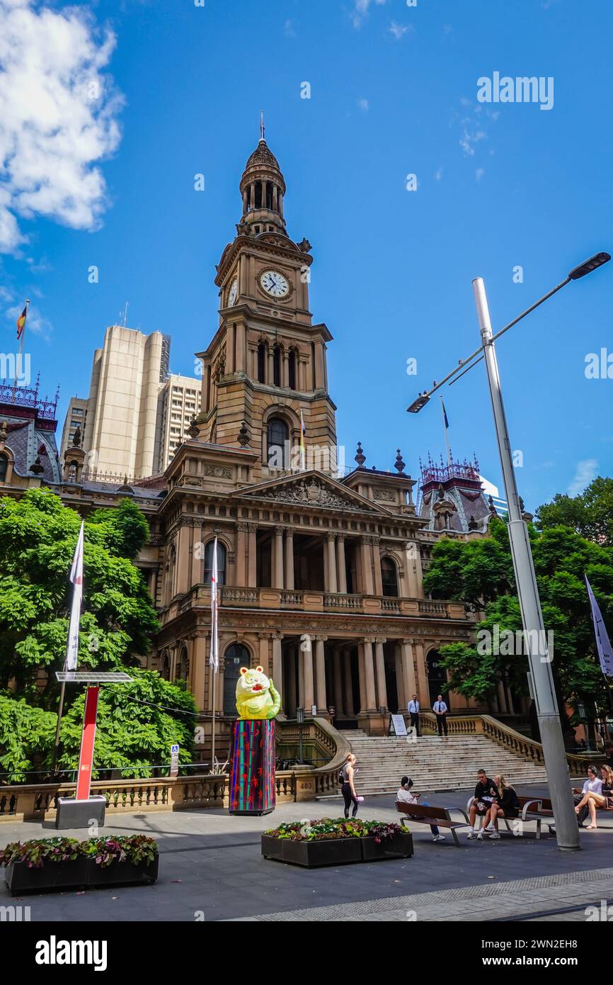 Exterior view of the Sydney Town Hall building, a historic landmark in ...