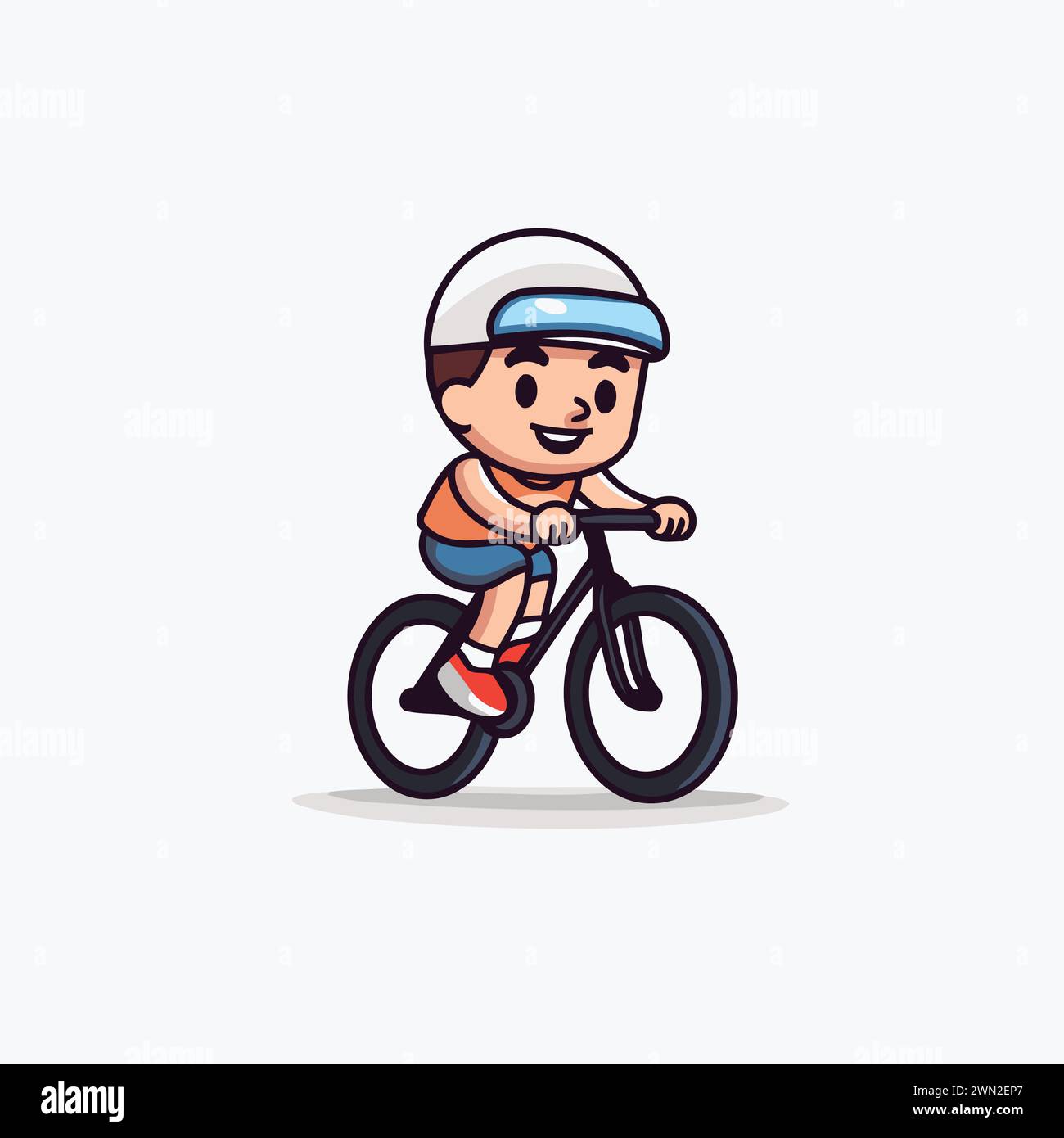 Child riding bike in helmet Stock Vector Images - Alamy