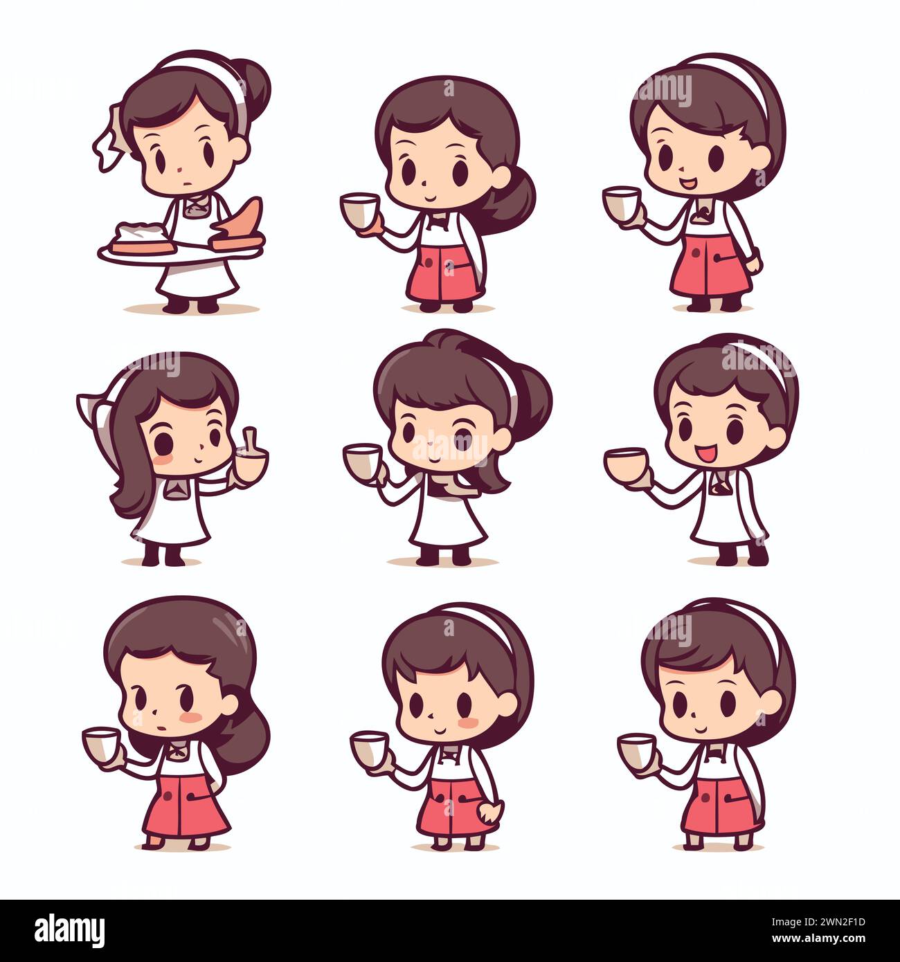 Cartoon waitress Cut Out Stock Images & Pictures - Alamy