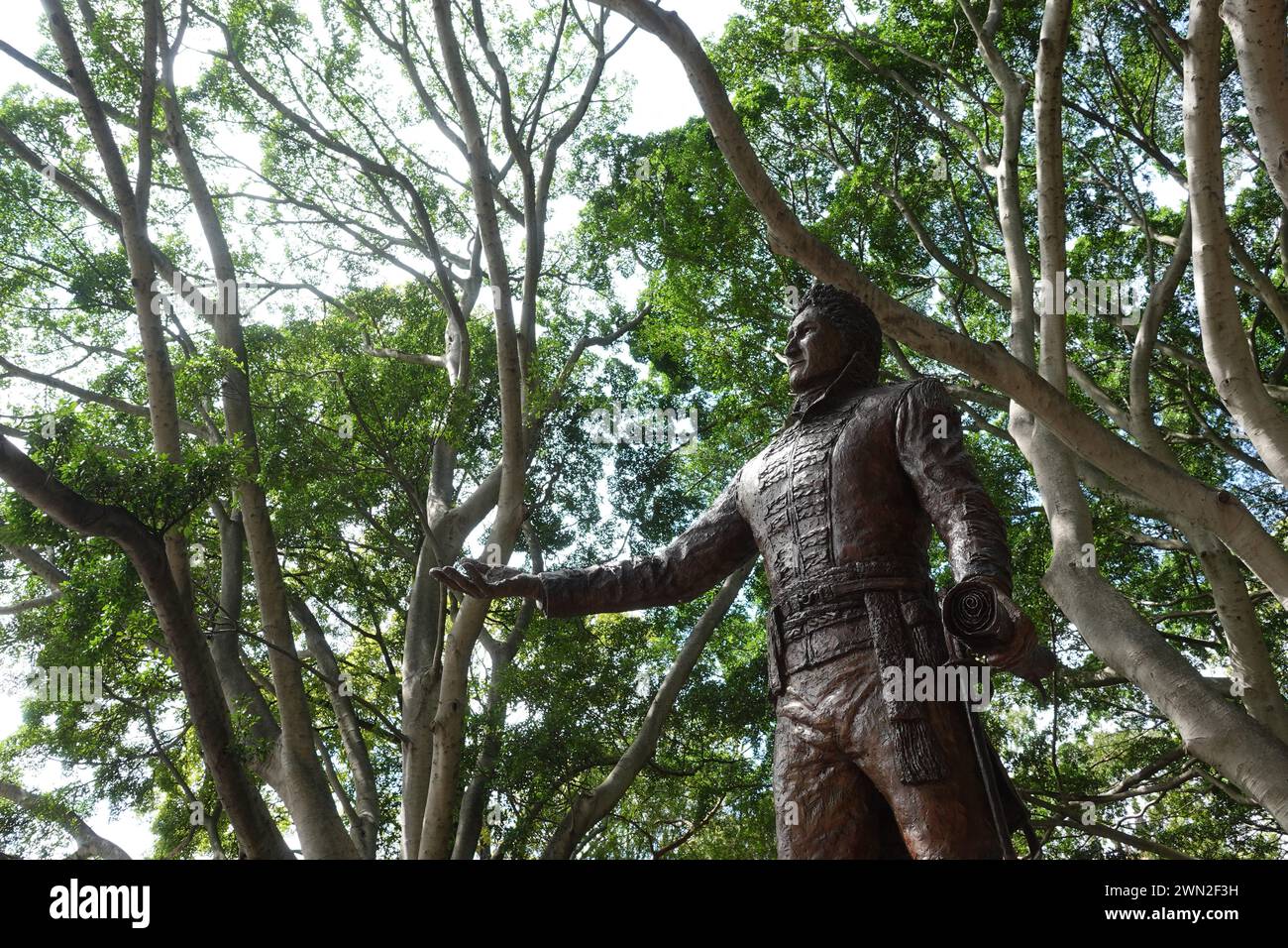 The statue of Major General Lachlan Macquarie stands prominently in ...