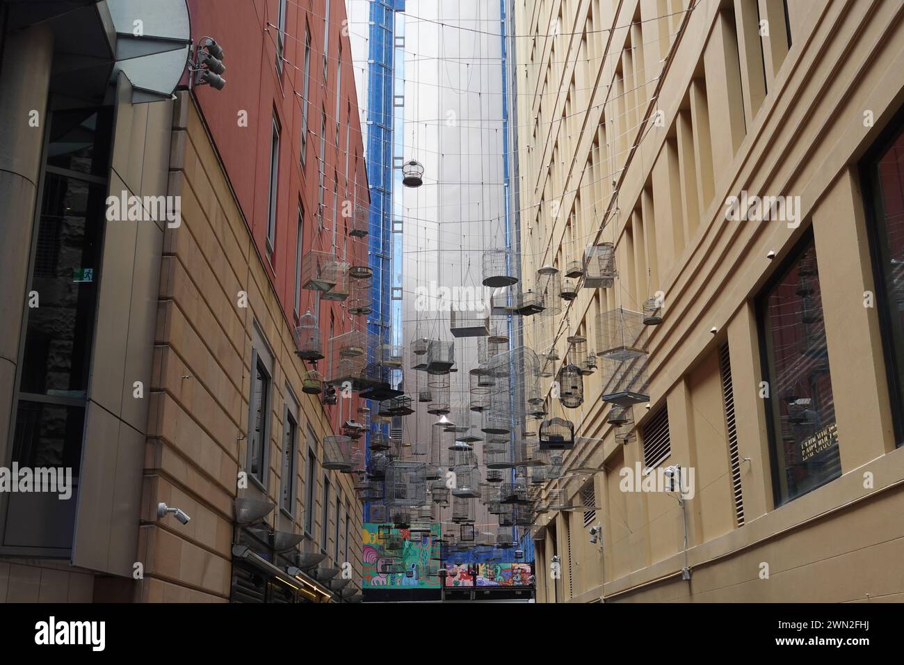 Angel Place birdcages, also known as Sydney bird cages, adorn Angel ...