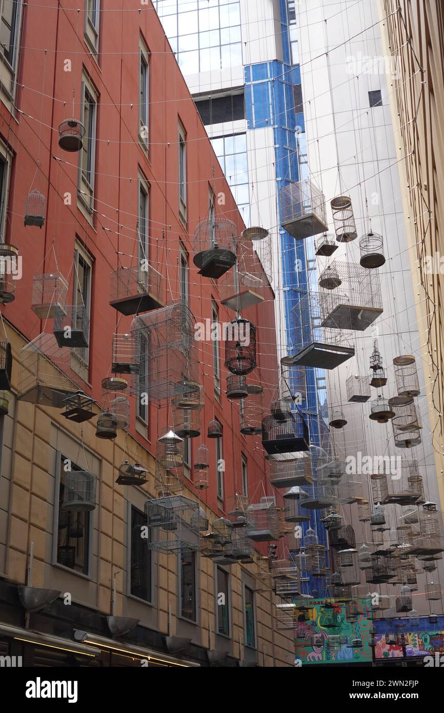 Angel Place birdcages, also known as Sydney bird cages, adorn Angel ...