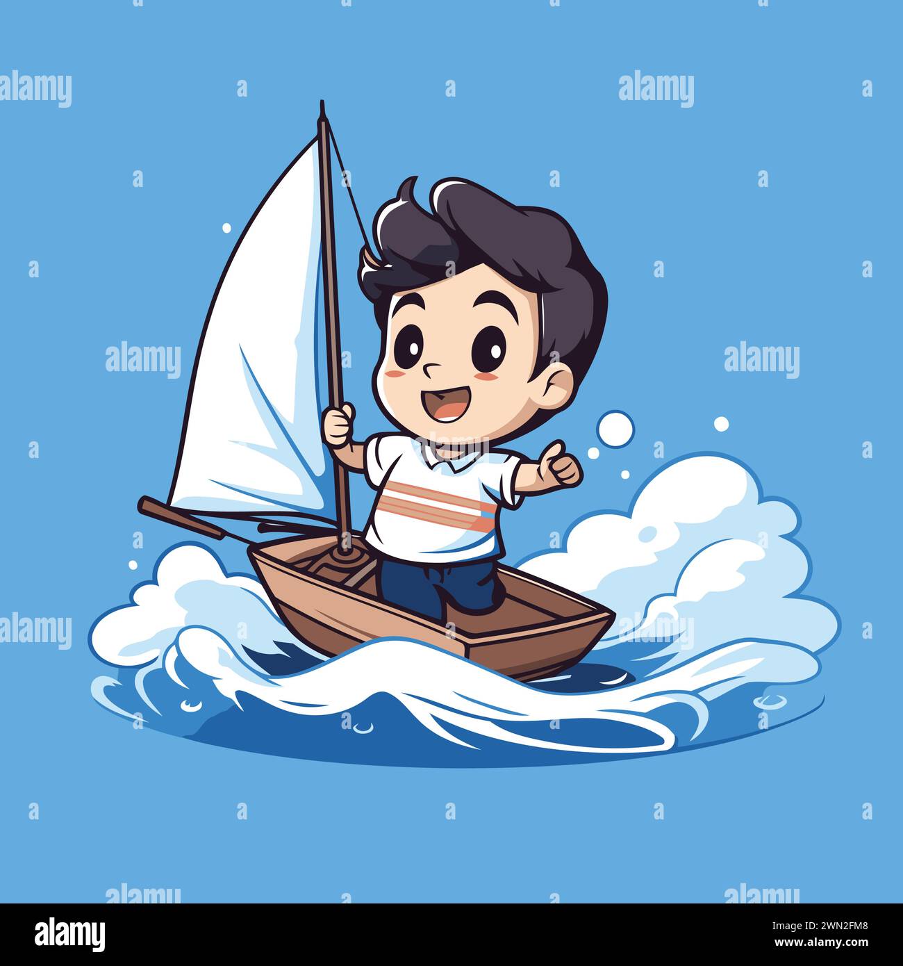 Child boat sailing Stock Vector Images - Alamy