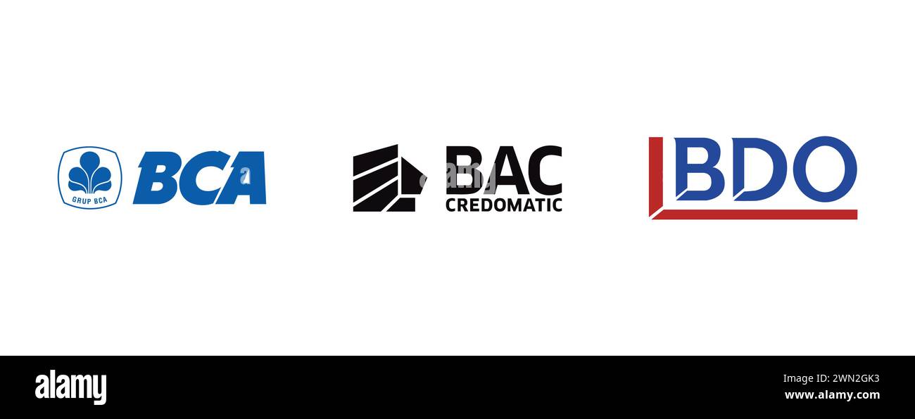 BAC Credomatic, BCA Bank Central Asia, BDO. vector illustration ...