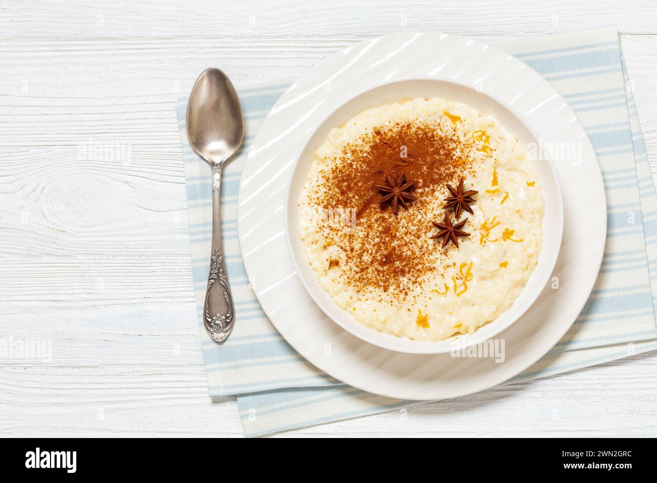 rizogalo, creamy greek rice pudding of whole milk, white rice, cinnamon ...
