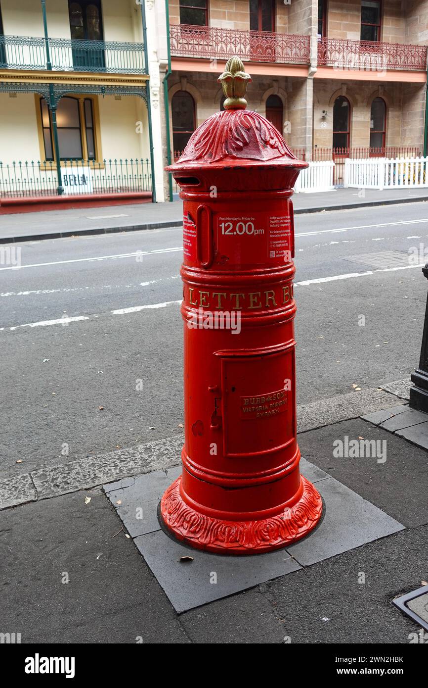 A red letter mail box, vintage style, at the Rocks, Sydney, Australia ...