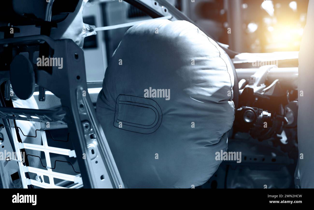 Modern car showing airbag inside Stock Photo - Alamy