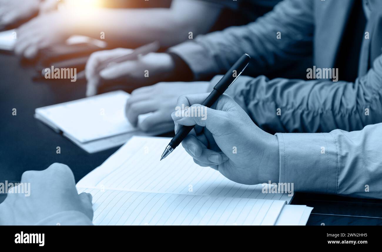 Hand writing learning blue hi-res stock photography and images - Alamy