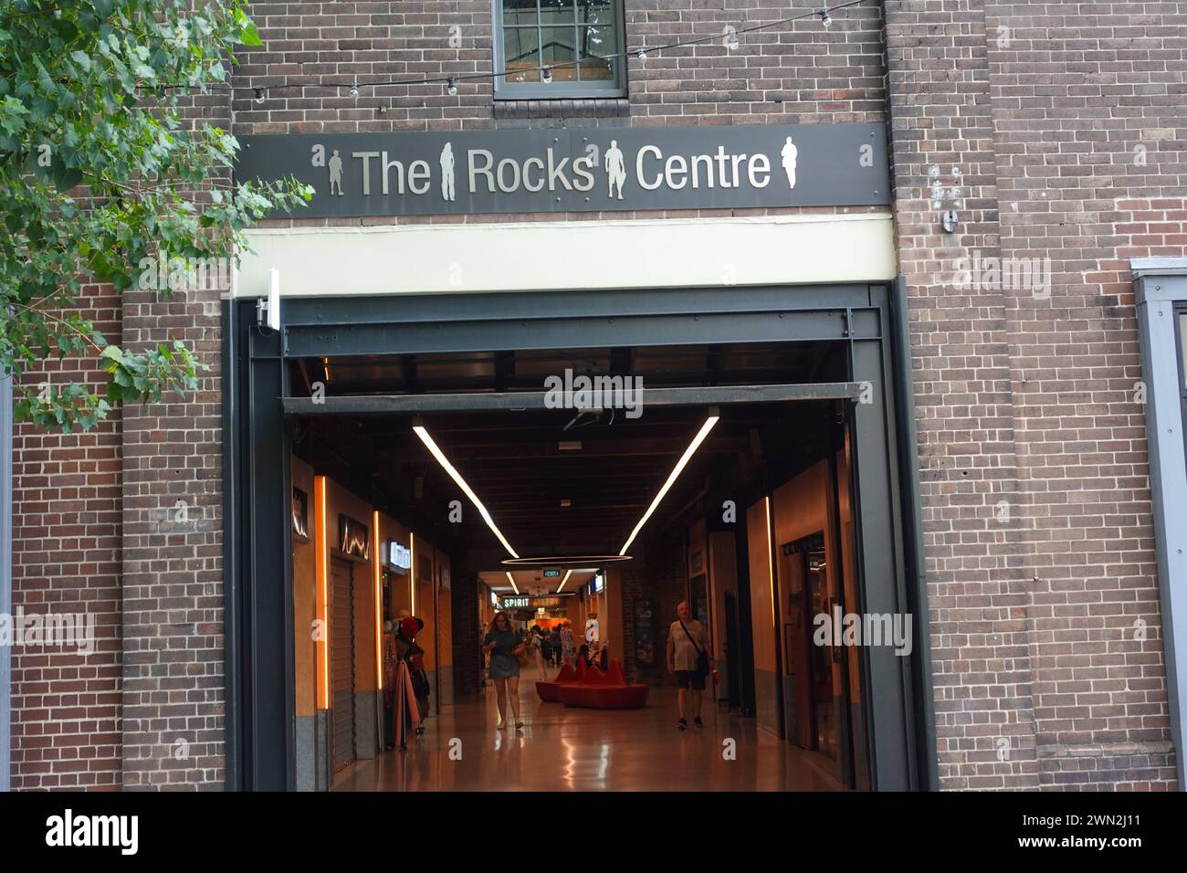 The entrance to The Rocks Centre, an indoor shopping mall located in ...
