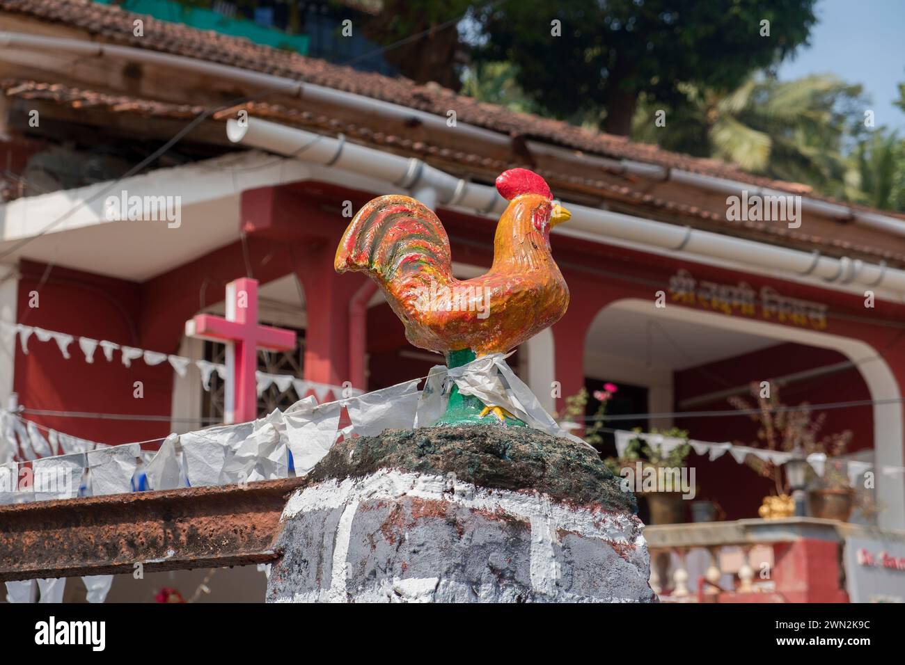 Portuguese rooster icon Fontainhas Panjim Goa India Stock Photo - Alamy