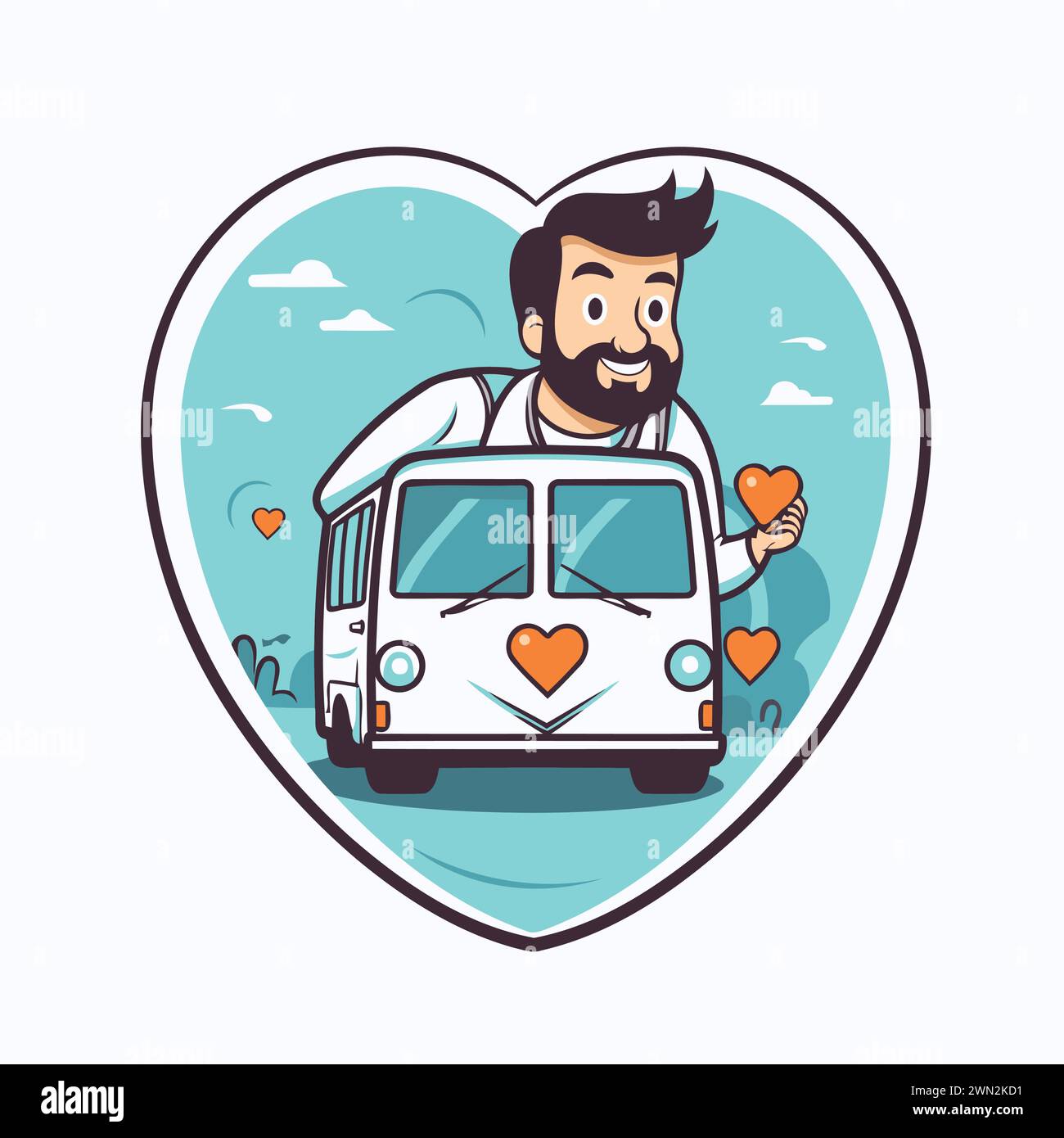 Man driving a van Cut Out Stock Images & Pictures - Alamy