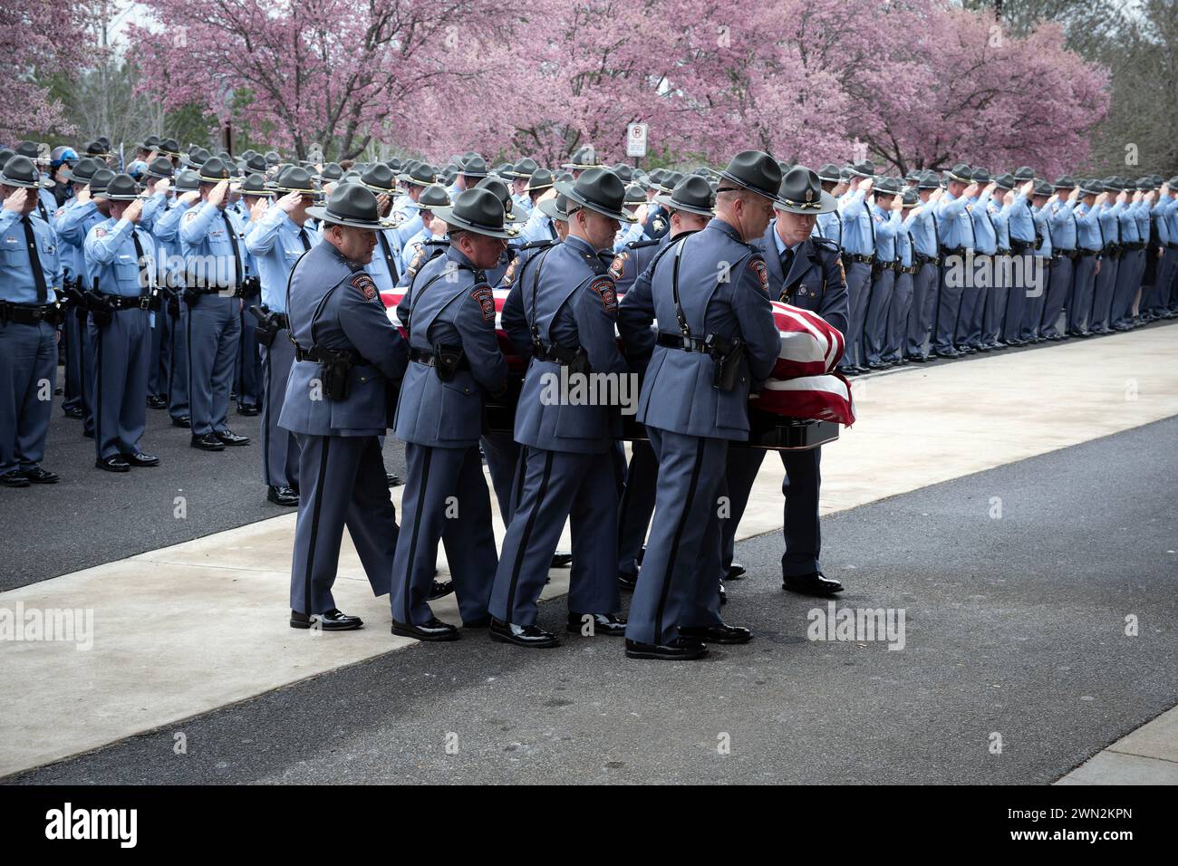 Canton, Georgia, USA. 27th Feb, 2024. Georgia State Troopers salute as ...
