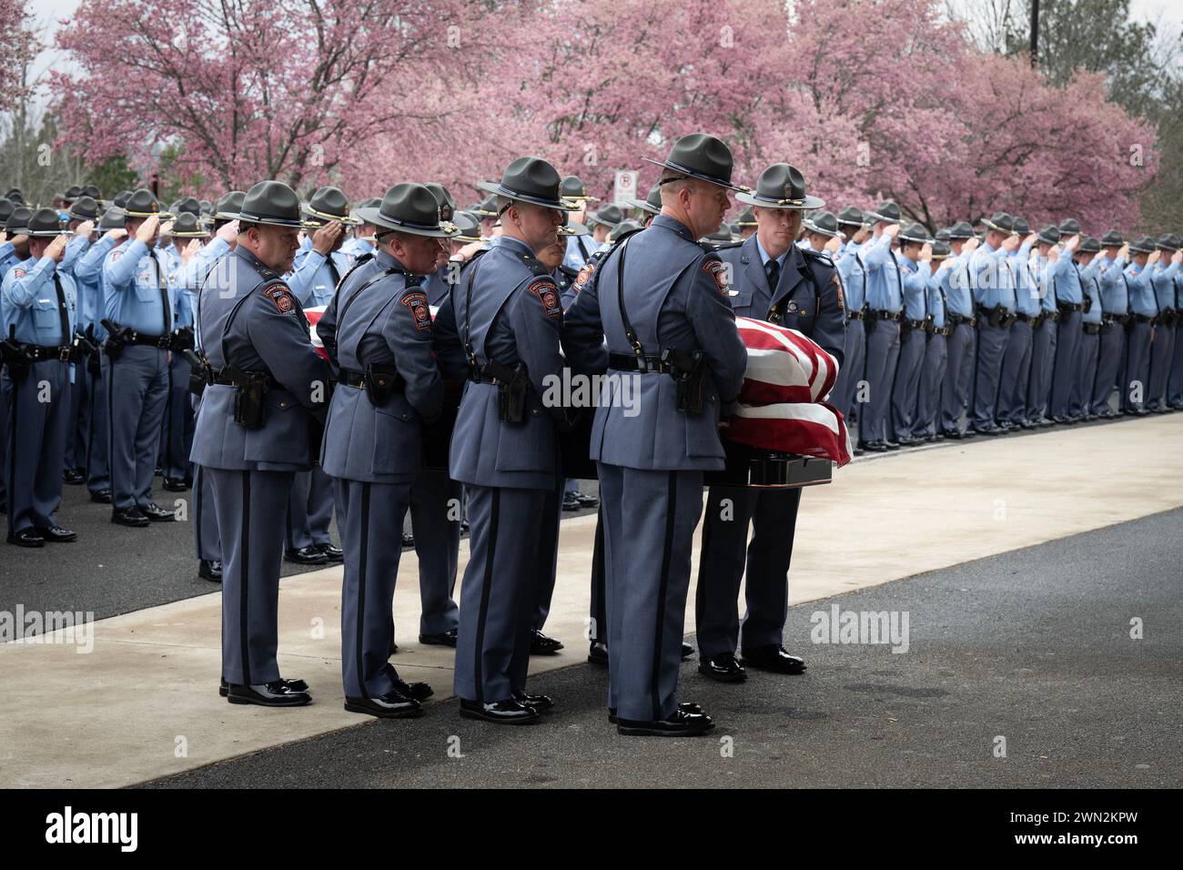 Canton, Georgia, USA. 27th Feb, 2024. Georgia State Troopers salute as ...