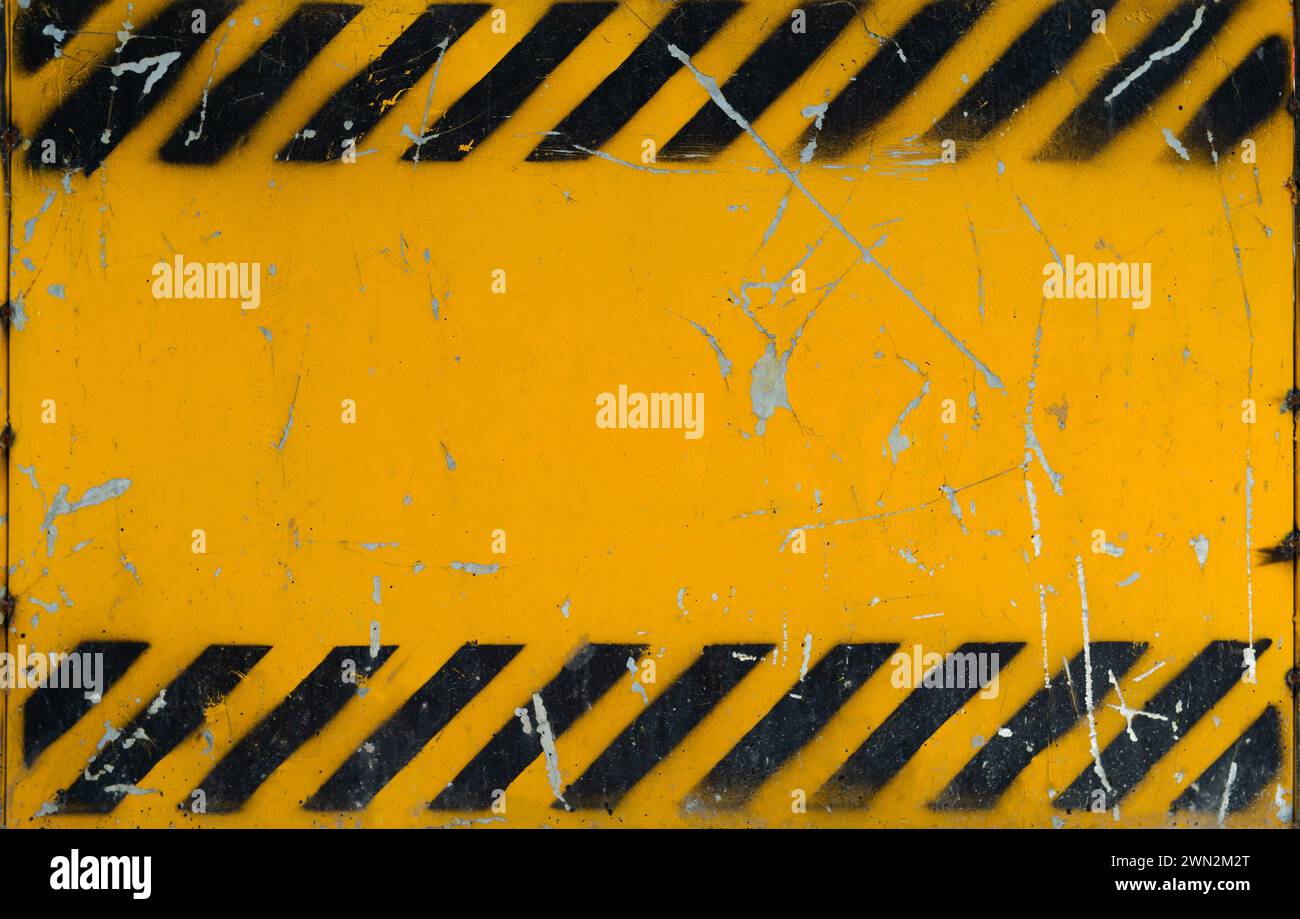 Grunge construction sign, blank warning sign for background Stock Photo ...
