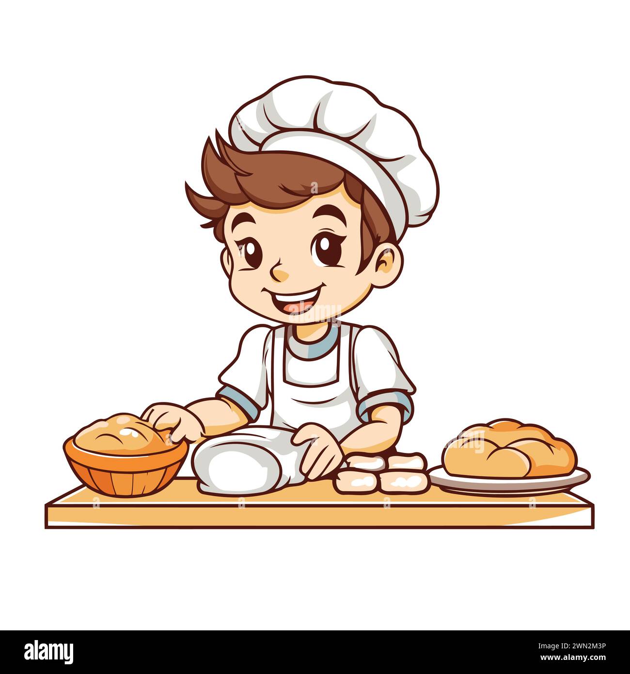 Bread making vector vectors Stock Vector Images - Alamy