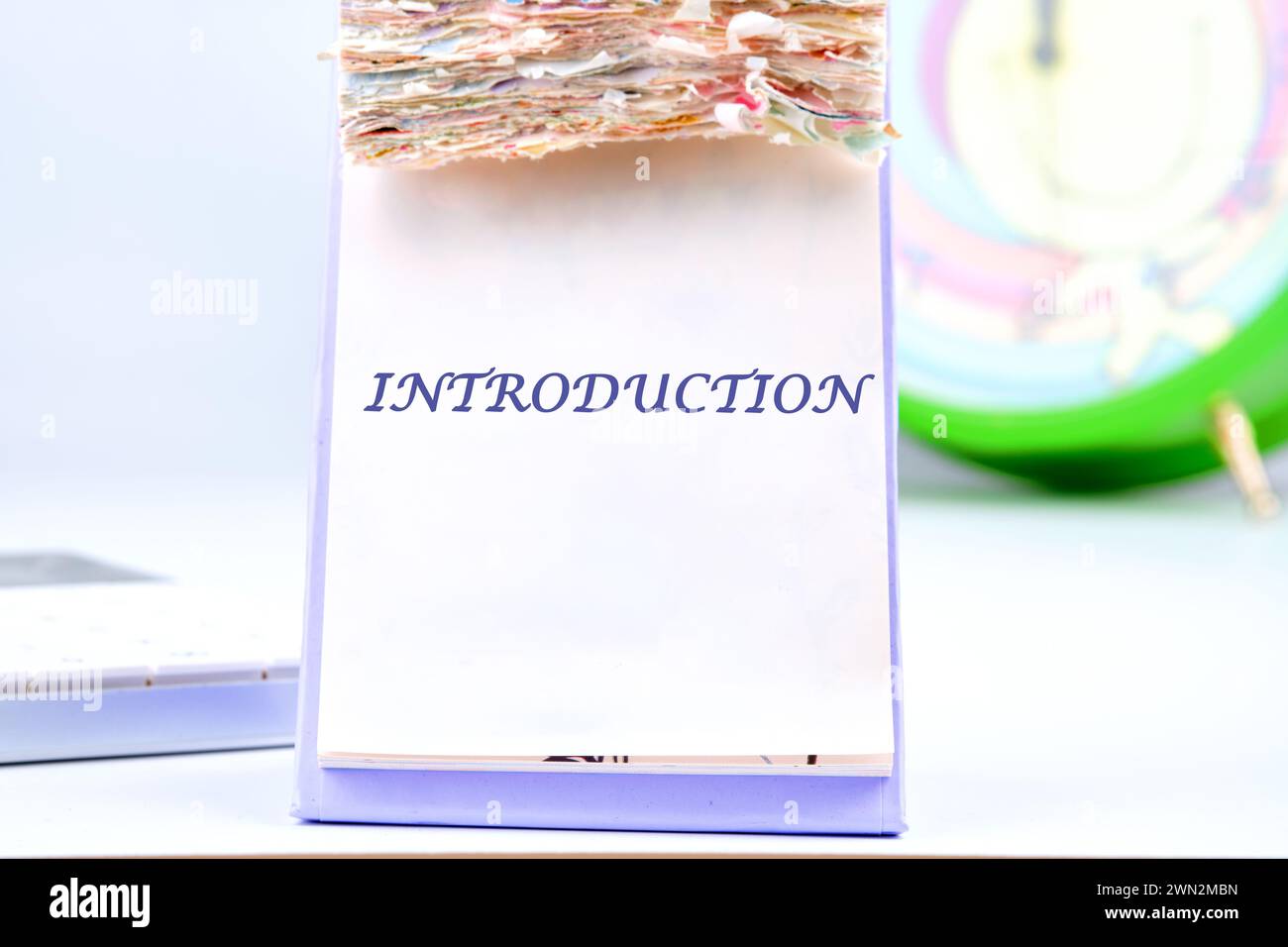 Business concept. Introduction Word written on the desktop calendar ...