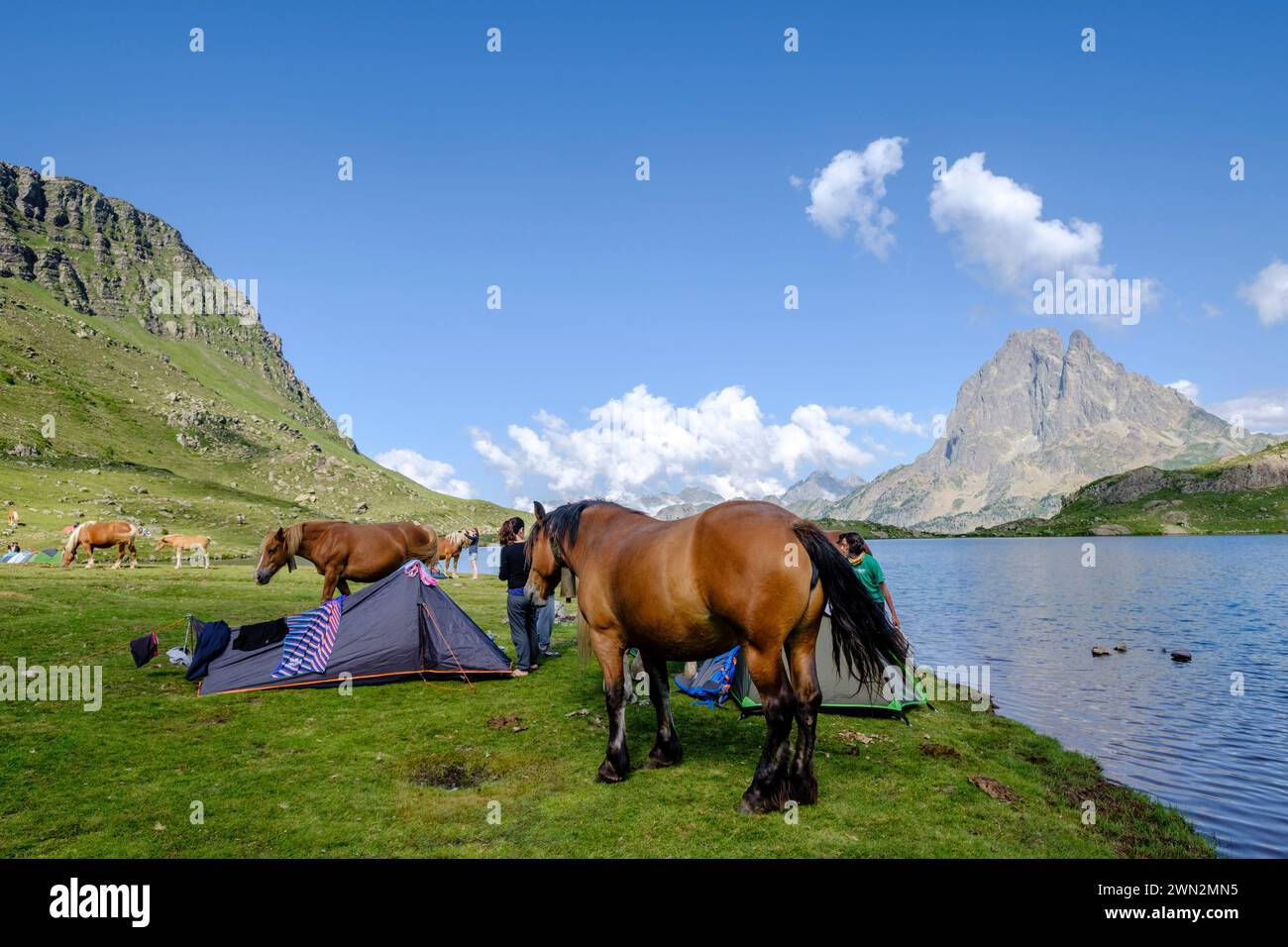 tent camp next to Gentau lake, Ayous lakes tour, Pyrenees National Park ...