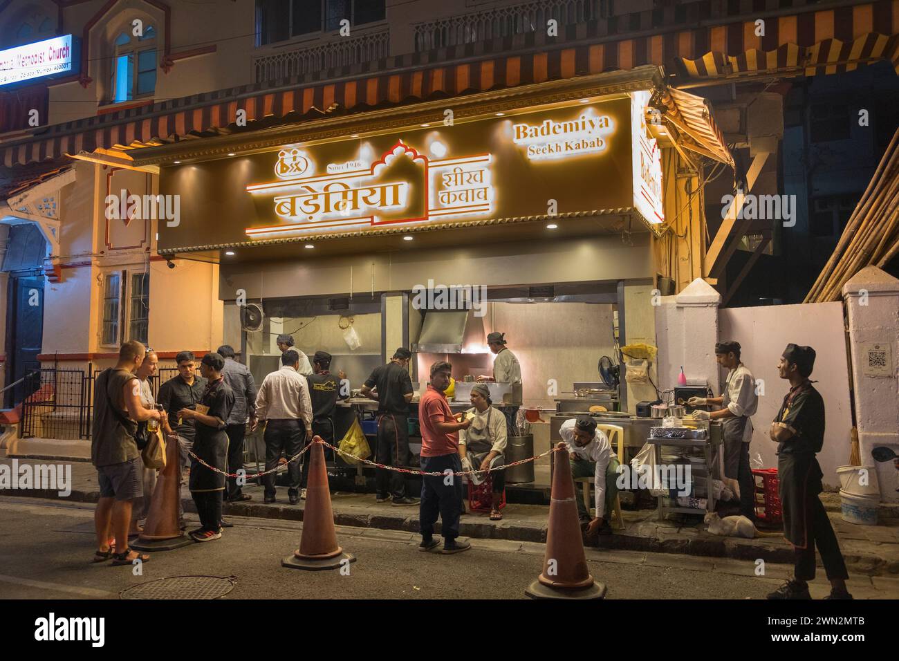 Bademiya food stall Colaba Mumbai Bombay Maharashtra India Stock Photo ...