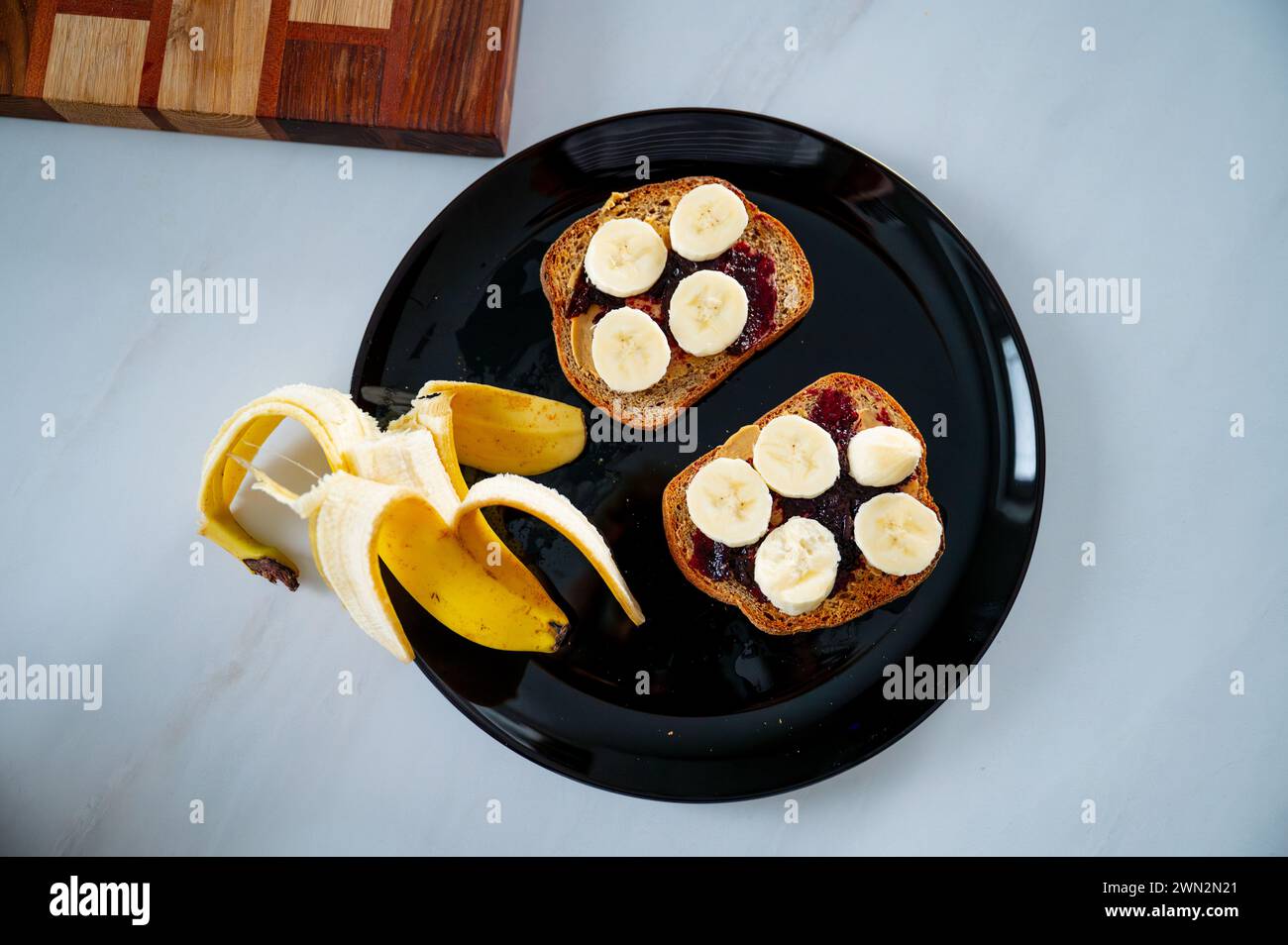 Morning delight: A wholesome breakfast with banana and toast, packed ...