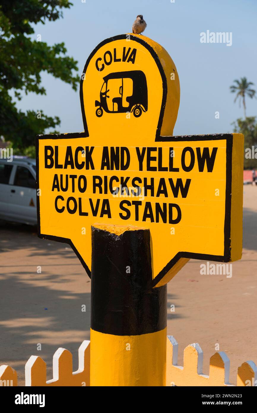Auto rickshaw sign Colva Beach Salcete Goa India Stock Photo - Alamy