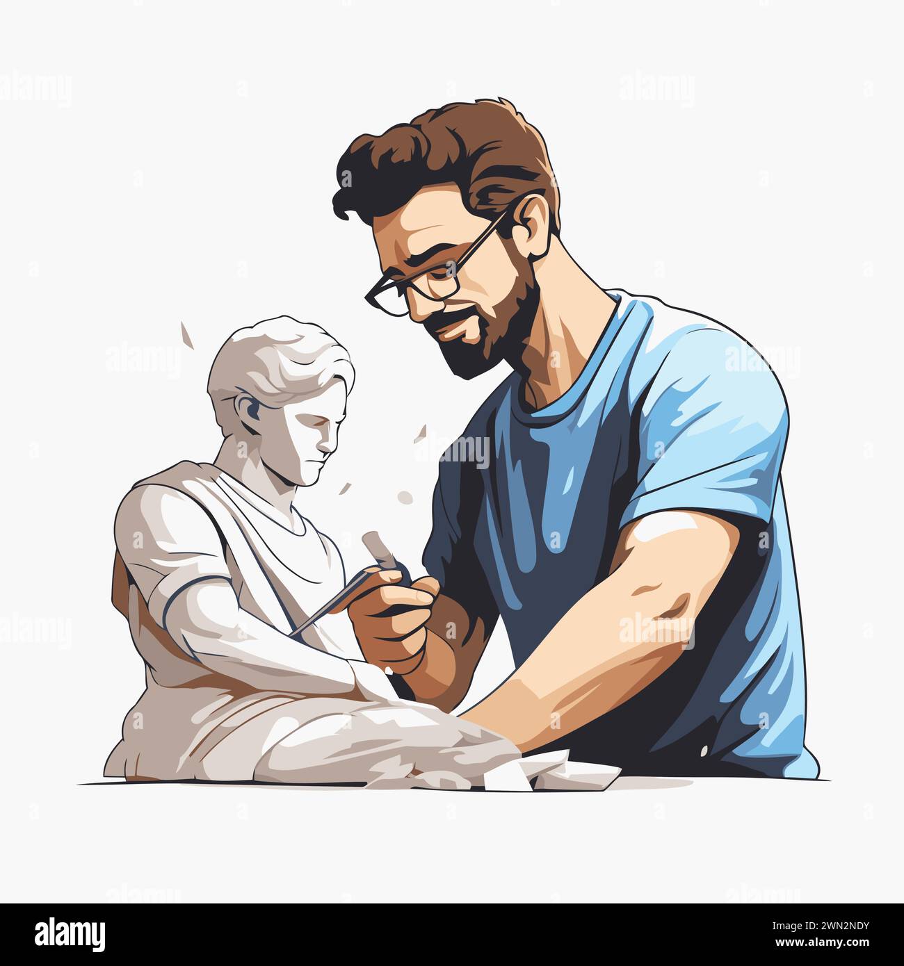 Man male sculpture Stock Vector Images - Alamy