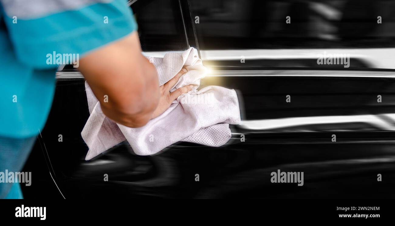 Polishing a black car hi-res stock photography and images - Alamy