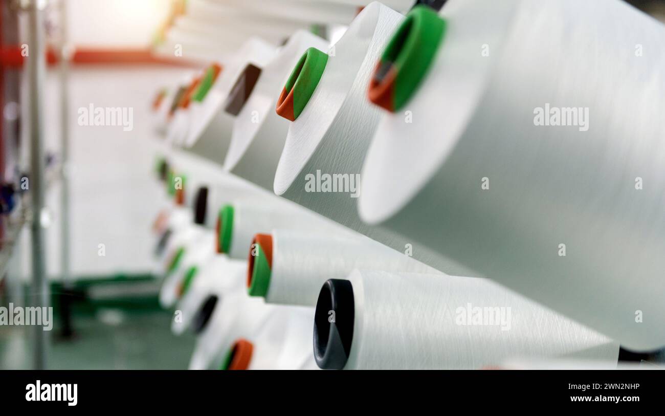 Textile factory in spinning production line and a rotating machinery ...