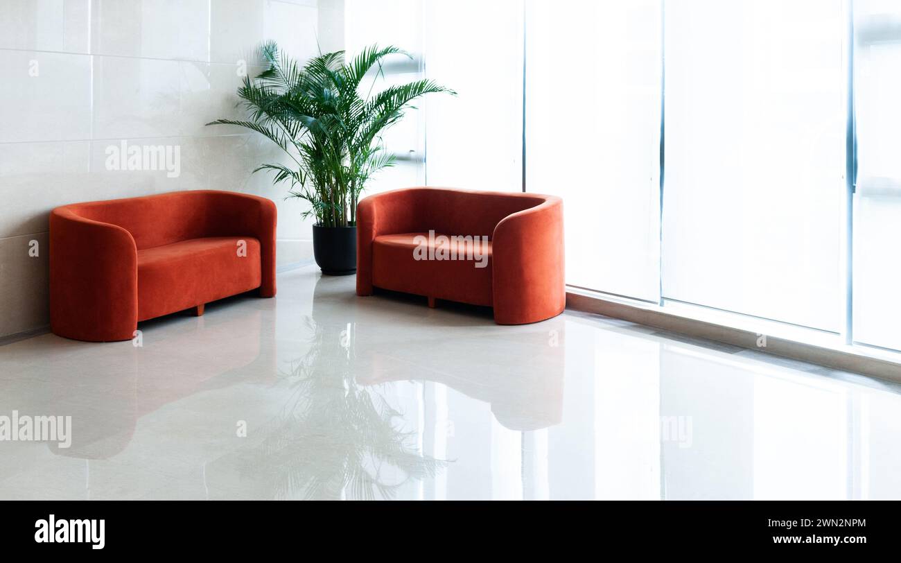 Set of office furniture near the window Stock Photo - Alamy