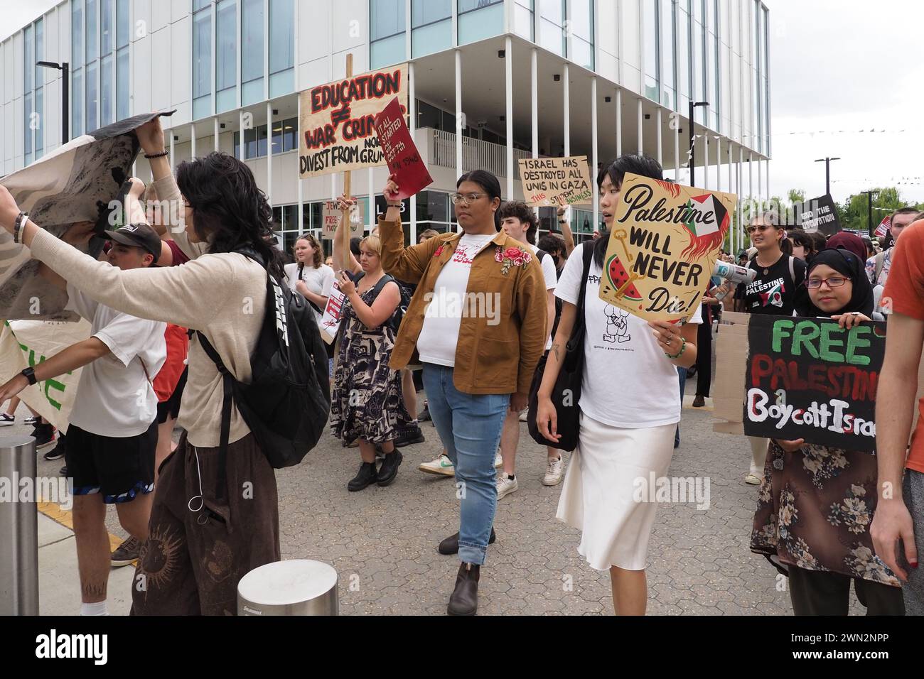 Canberra, 29/02/2024, Around 200 students in Canberra rally at ANU and ...
