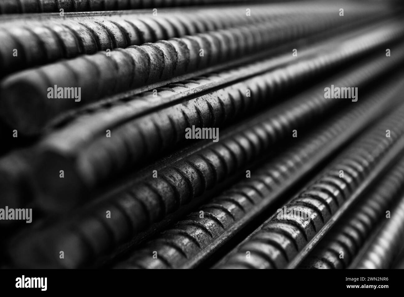 Steel rods bars used reinforce Black and White Stock Photos & Images ...