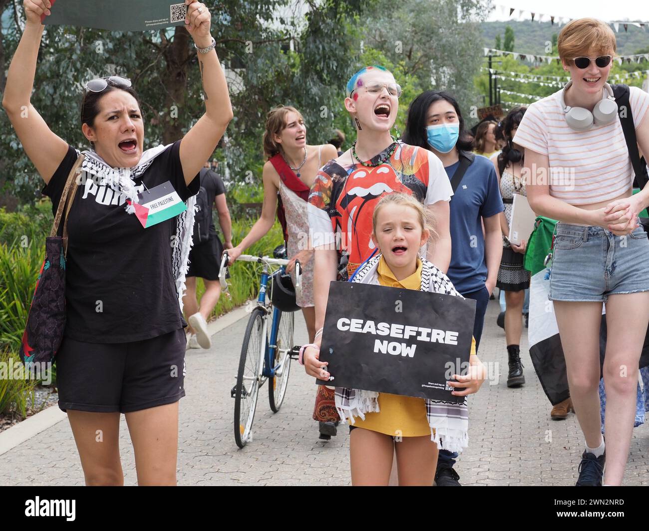 Canberra, 29/02/2024, Around 200 students in Canberra rally at ANU and ...
