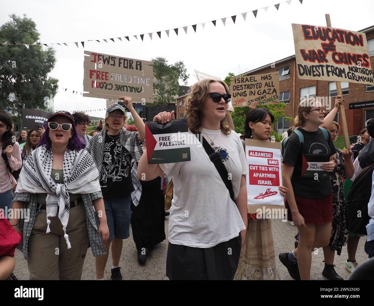 Canberra, 29/02/2024, Around 200 students in Canberra rally at ANU and ...
