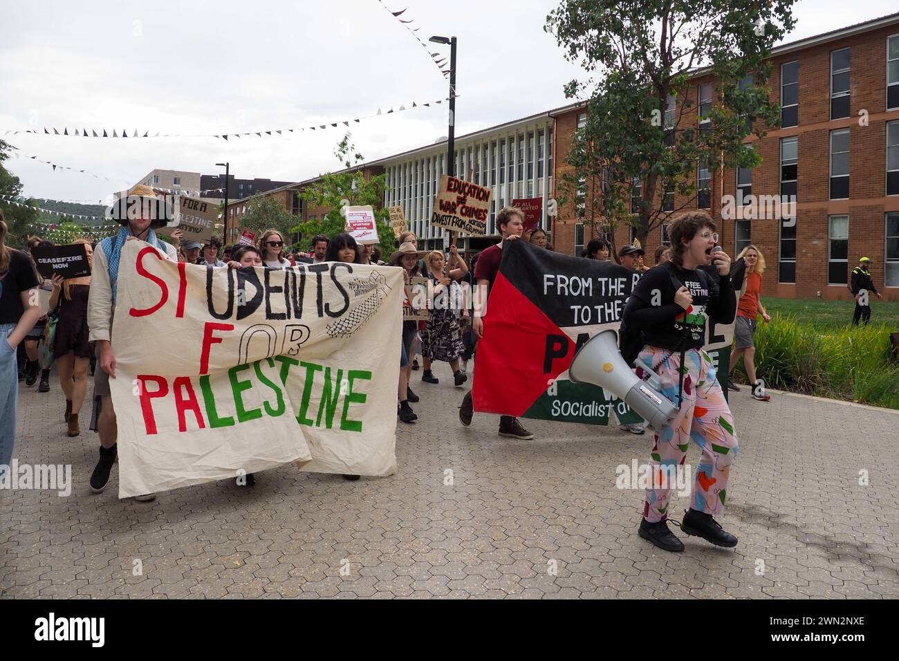 Canberra, 29/02/2024, Around 200 students in Canberra rally at ANU and ...