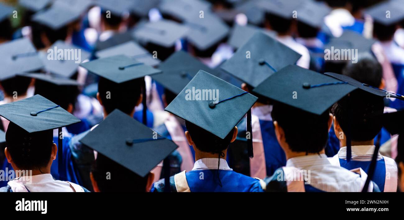 Rear view university graduates student hi-res stock photography and ...
