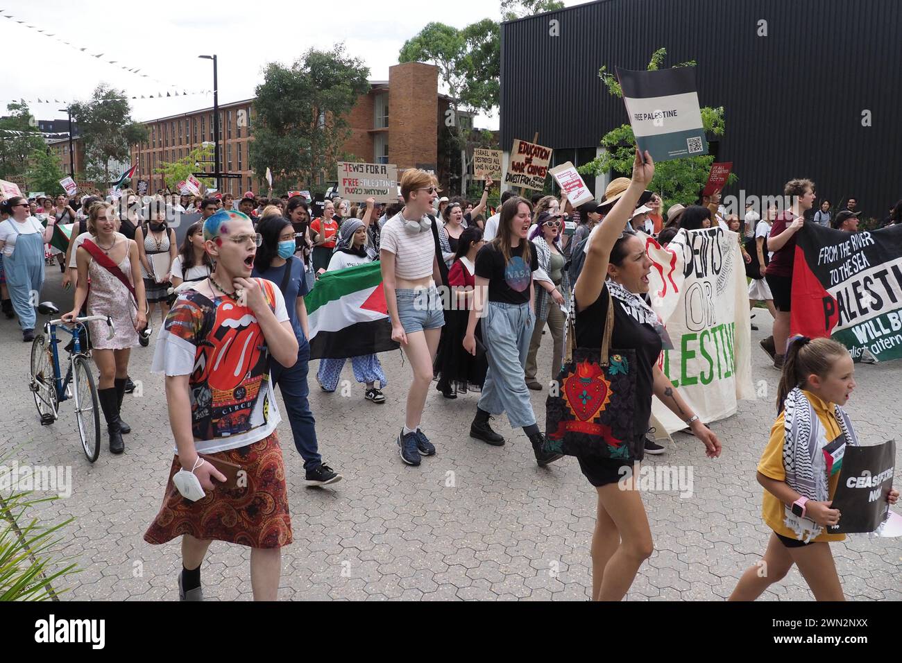 Canberra, 29/02/2024, Around 200 students in Canberra rally at ANU and ...