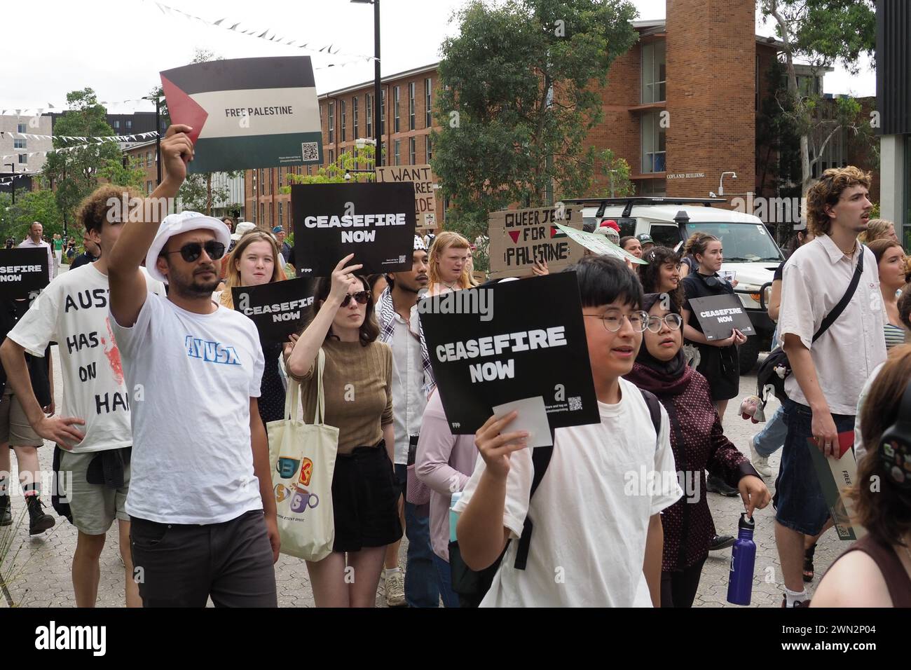 Canberra, 29/02/2024, Around 200 students in Canberra rally at ANU and ...