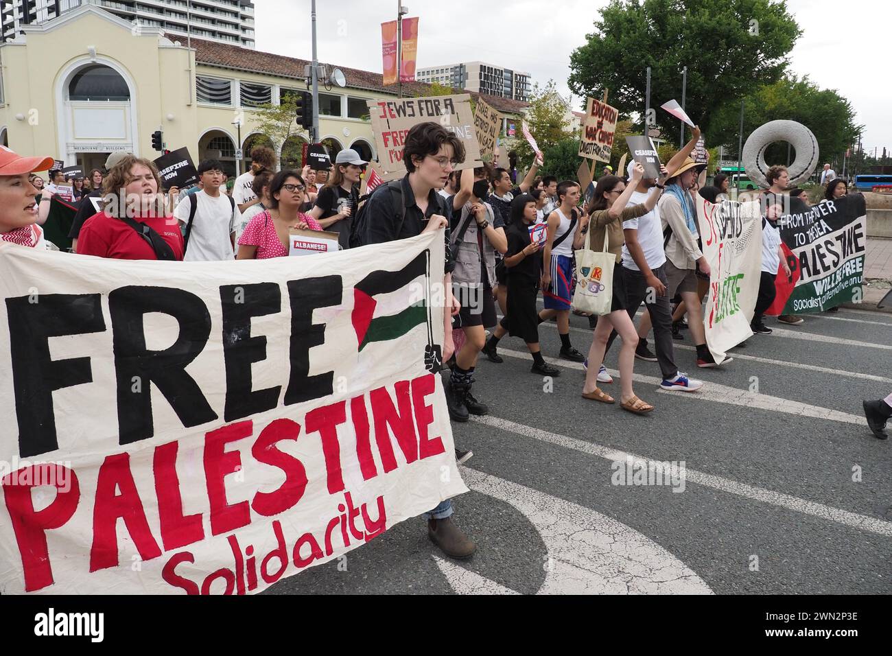 Australia, Canberra, 29 February 2024. Around 200 students in Canberra ...