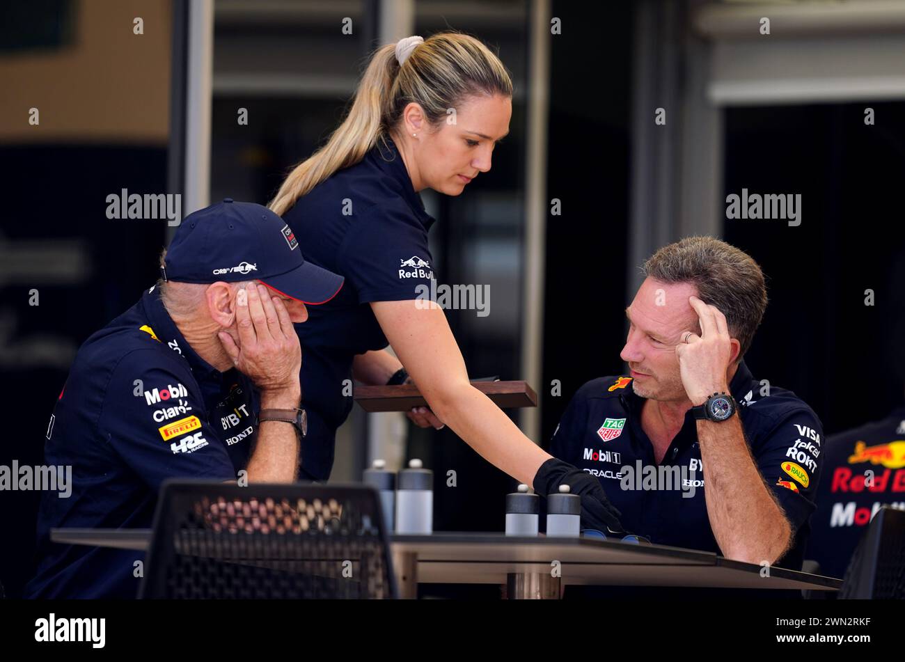 Red Bull Racing team principal Christian Horner alongside chief ...