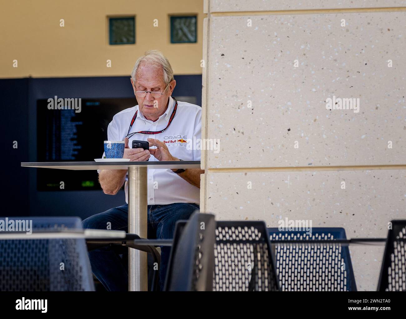 BAHRAIN - Helmut Marko (Red Bull Racing) prior to the first free ...